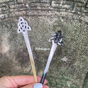 The Trinity Knot Horn Hair Stick , Triquetra Symbol Hair Accessories ...
