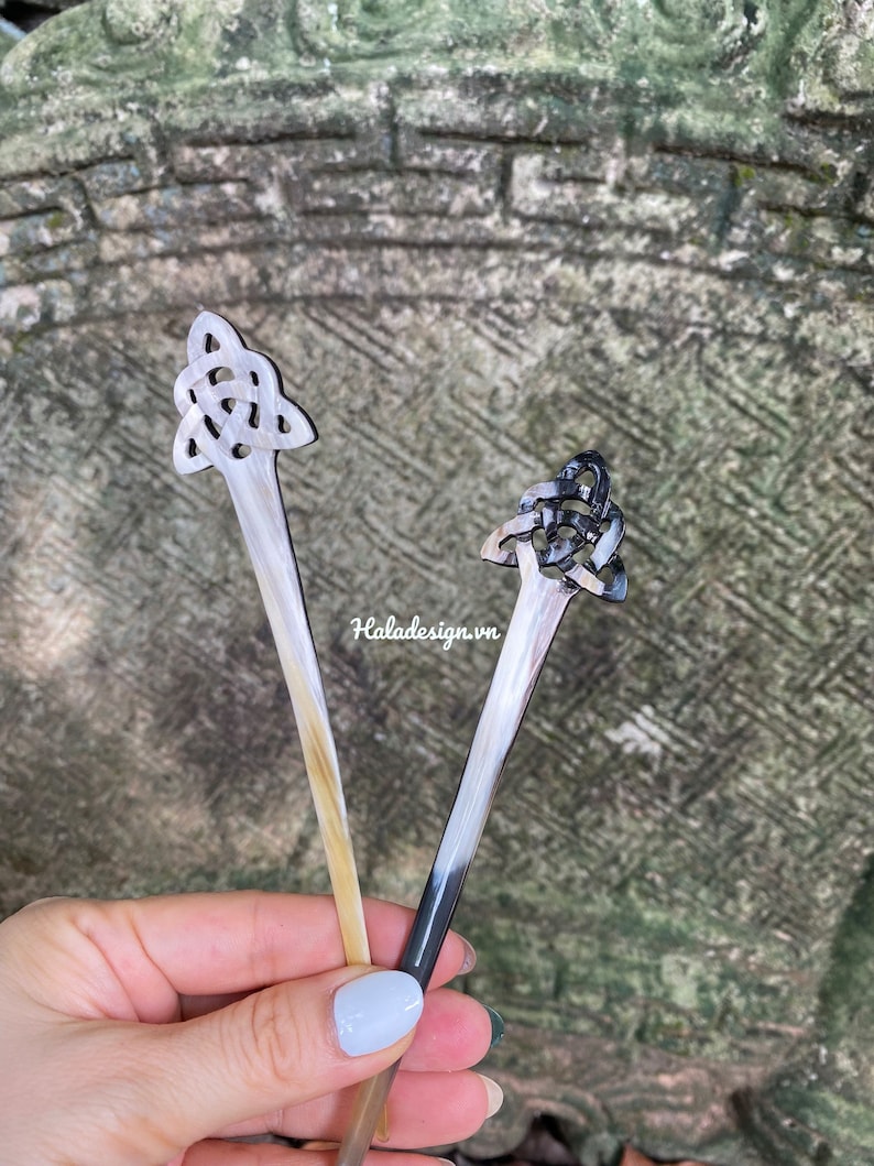 The Trinity Knot Horn Hair Stick , Triquetra Symbol Hair Accessories ...
