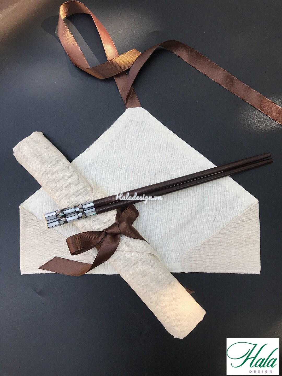 01 Handmade Rosewood Chopstick Pair With Linen Cutlery Case, Chopstick ...