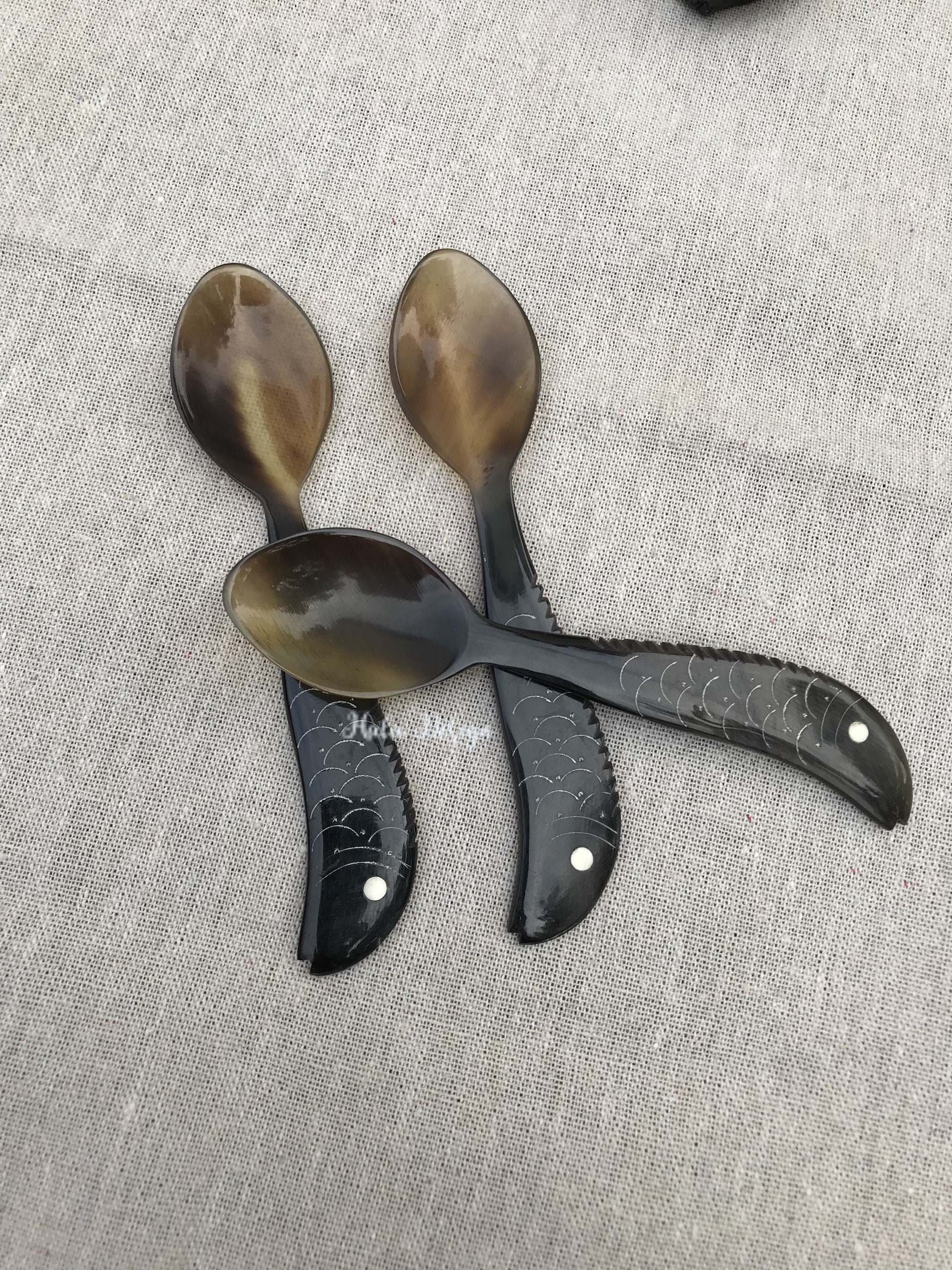 Fish Horn Spoon Personalised Spoon Buffalo Horn ScoopHorn | Etsy