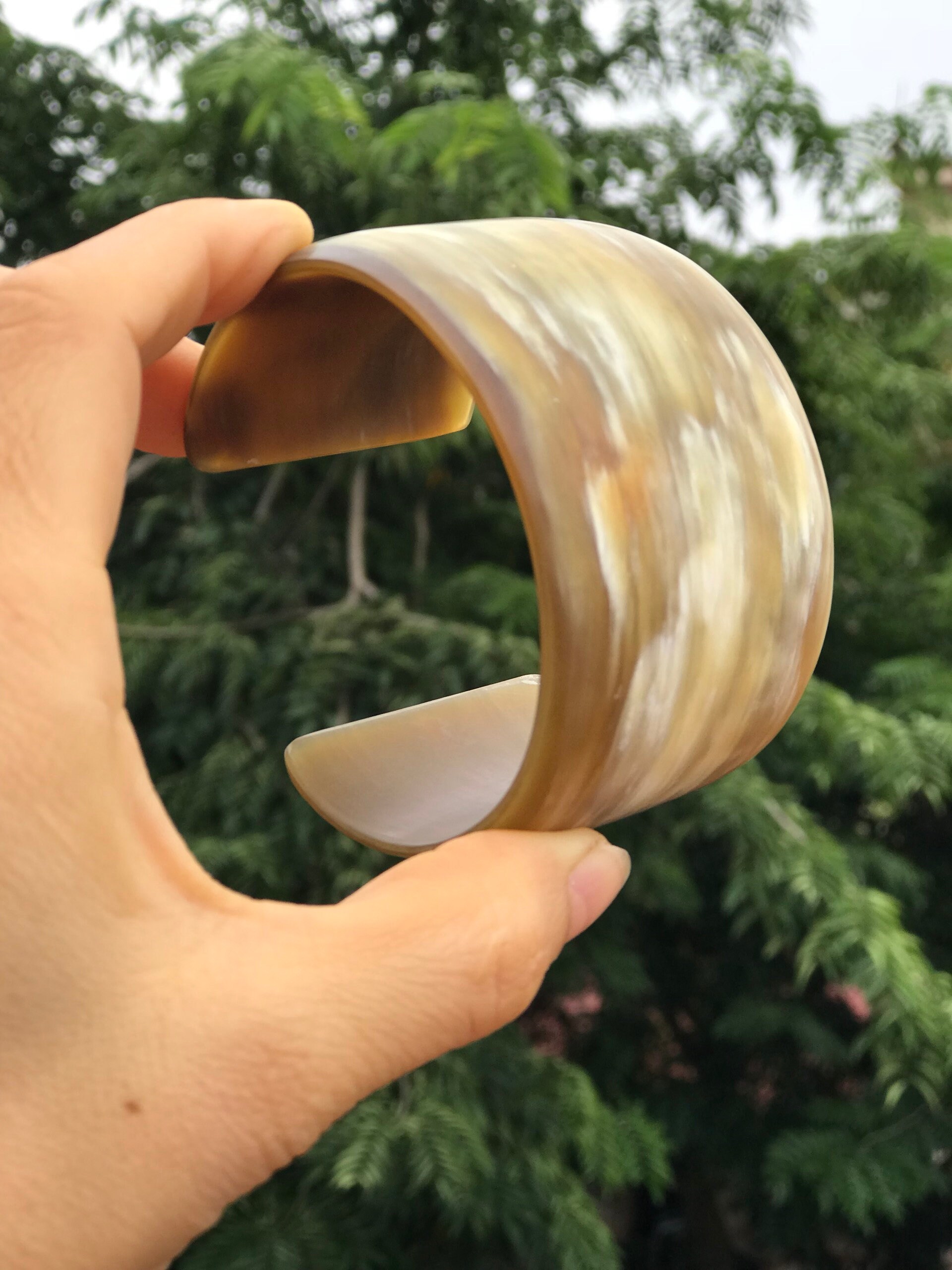 Buffalo Horn Cuff Bangle Bracelet - Buffalo Horn Cuff- Wide Cuff ...