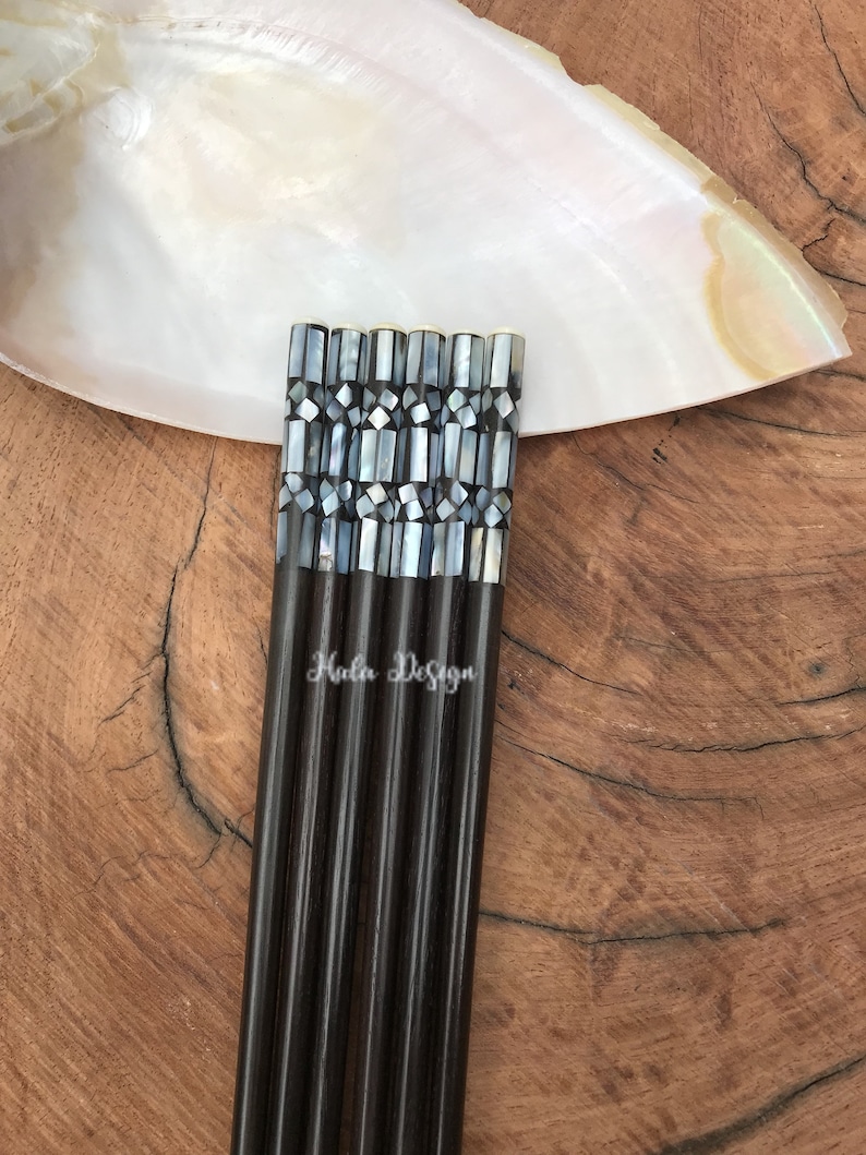 Handmade Rosewood Chopsticks With Mother of Pearl Inlaid and - Etsy