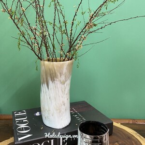 Genuine Buffalo Horn Flower Vase, Horn Decor, Home Decor , Horn Vase ...