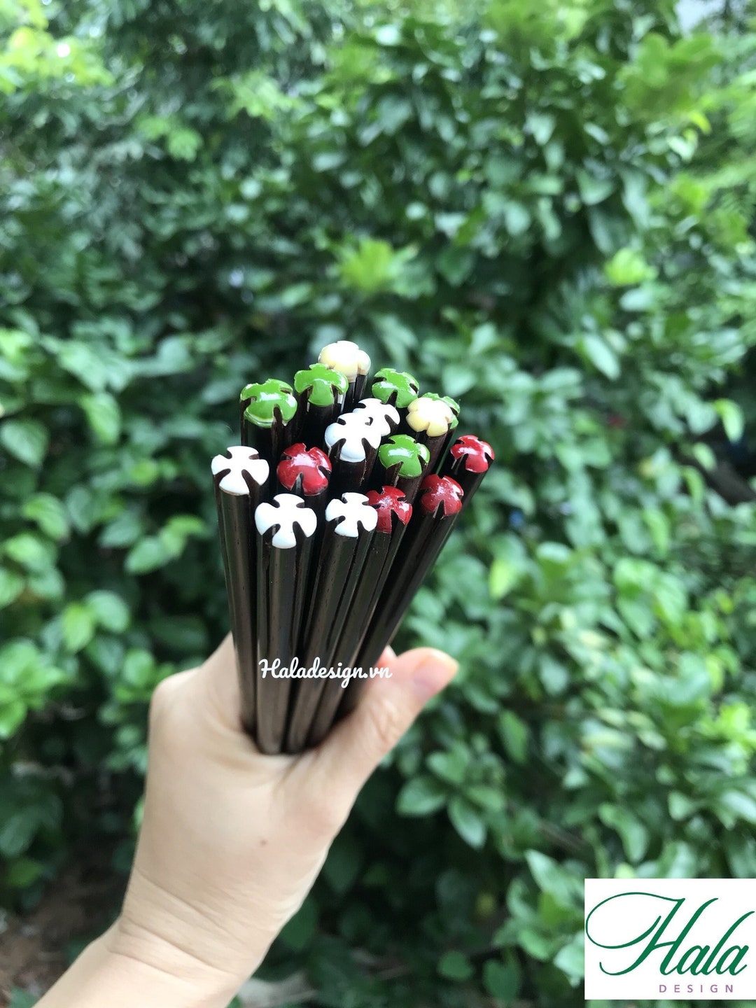 Personalized Japanese Rosewood Chopstick With Flower Lacquer Tip ...