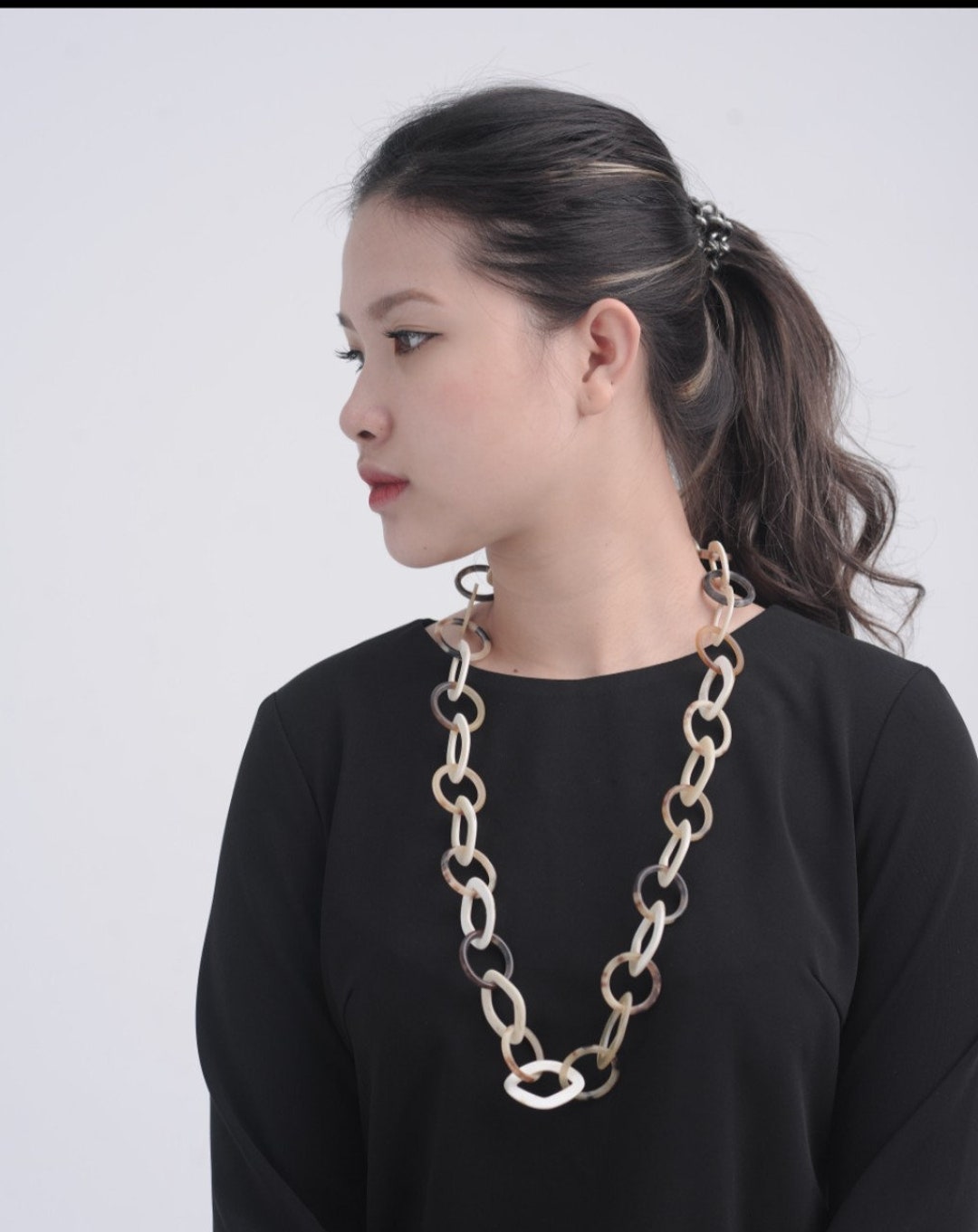 Horn Chain Link Necklace , Horn Chain Necklace , Horn Necklace ...