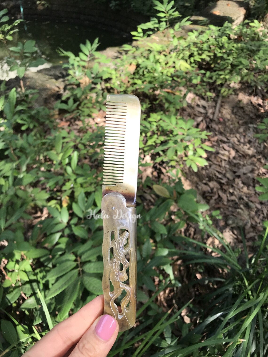 Engraved Fold Comb Engraved Buffalo Horn Comb Personalized - Etsy