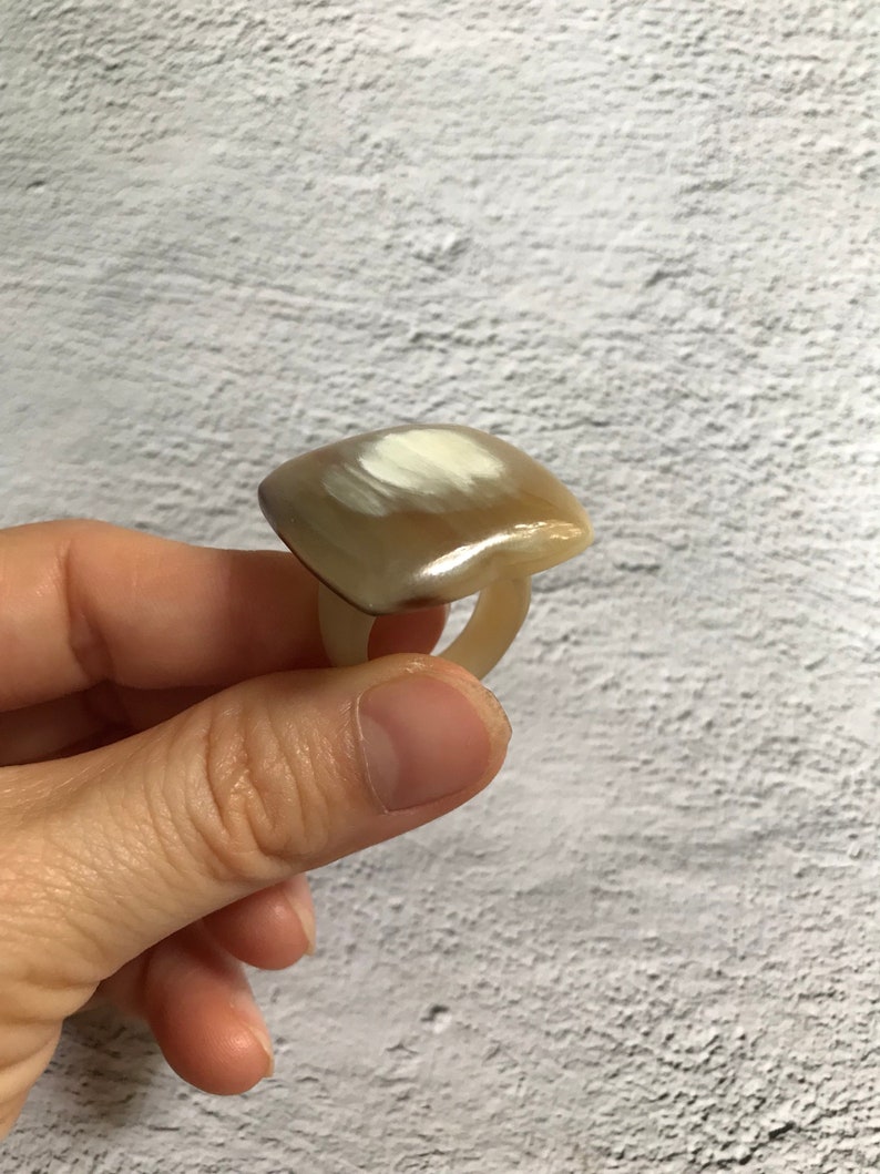 Horn Chunky Ring Buffalo Horn Ring Buffalo Horn Jewelry | Etsy