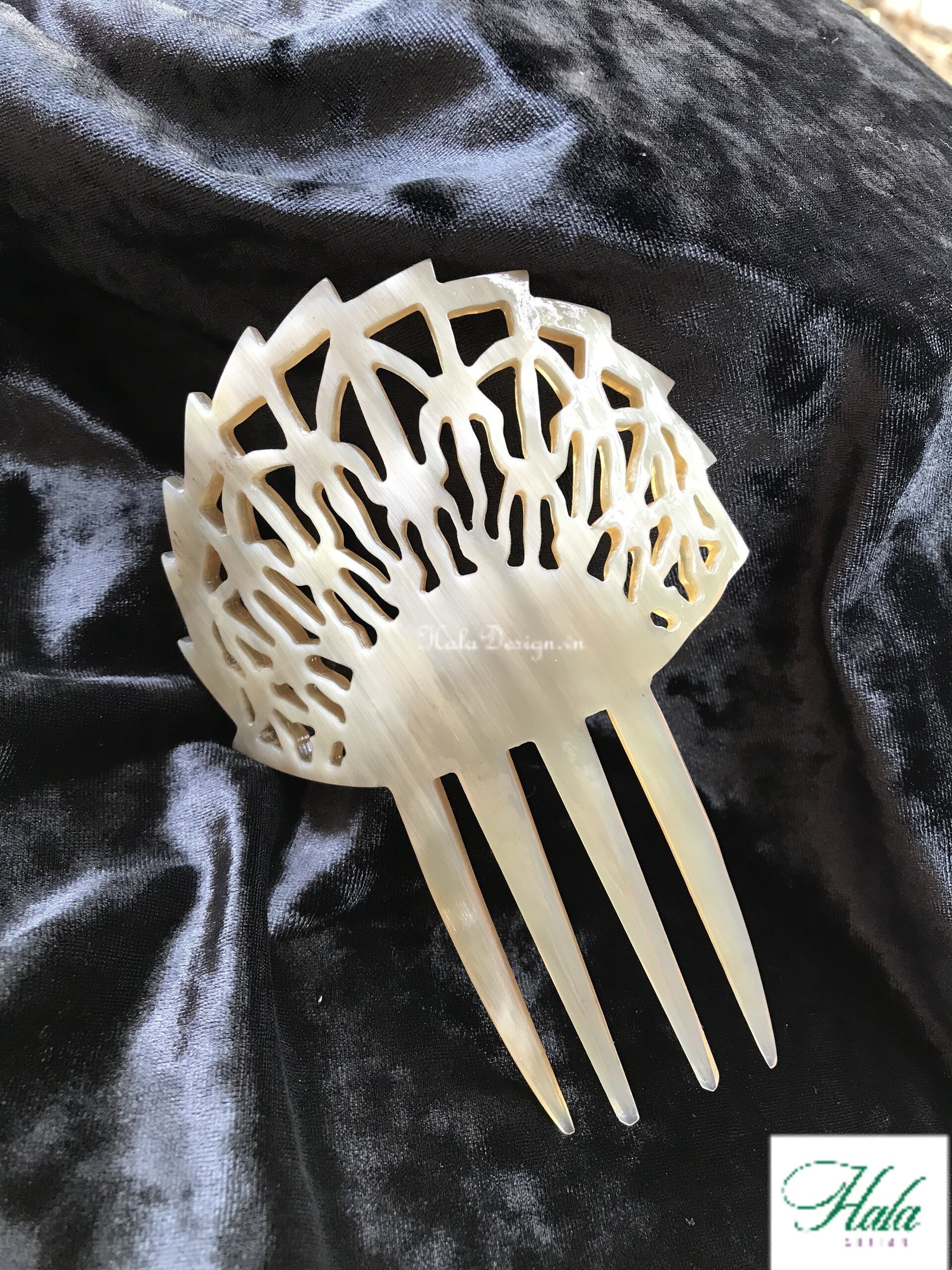 Art Nouveau Fan Hair Comb 4 Prong Hair Comb Lacey Design | Etsy