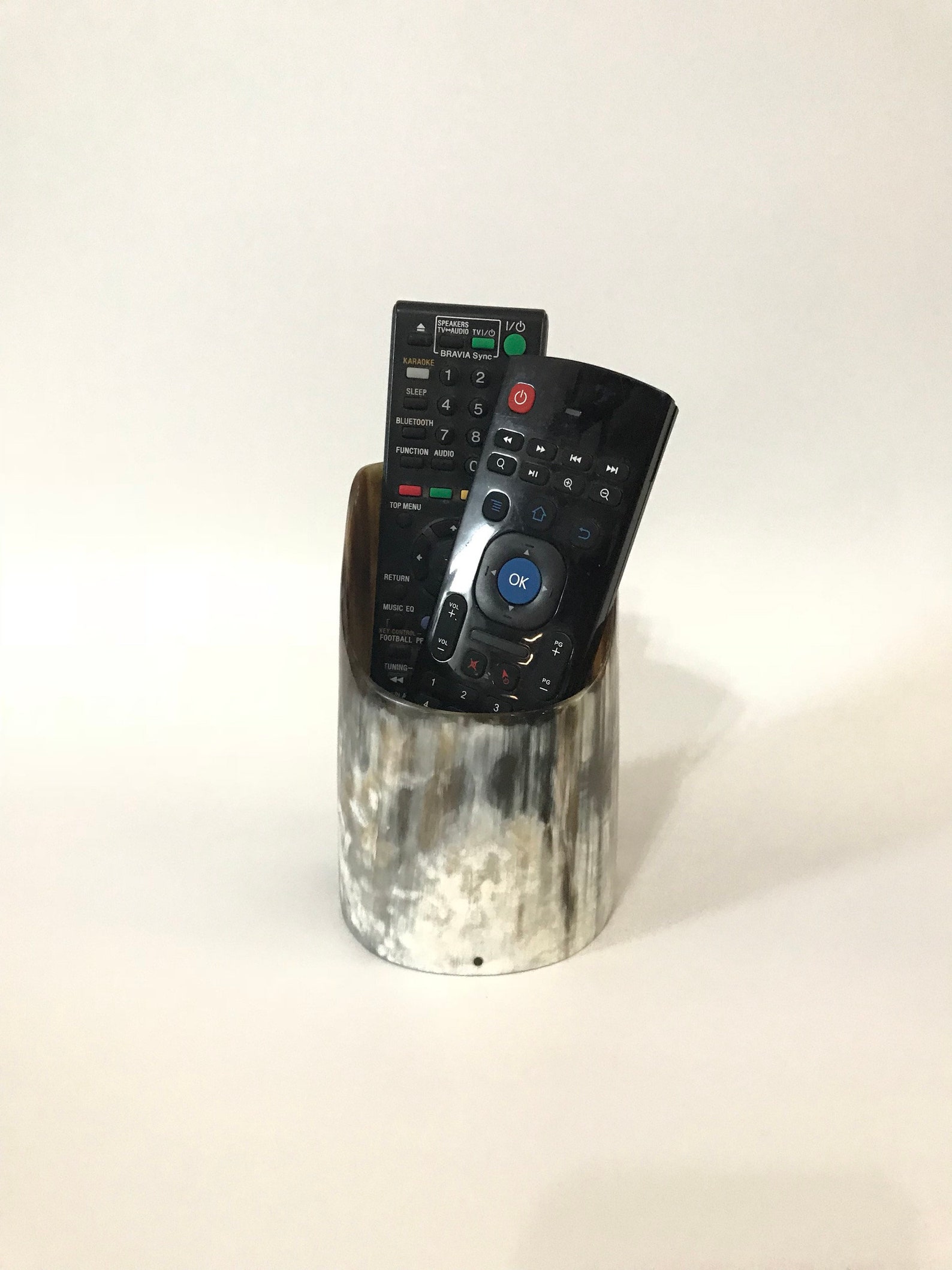 Remote Holder Buffalo Horn , Tabletop Decor , Gift for Dad, Desk ...