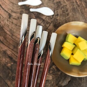 Personalized Japanese Rosewood Chopstick With Marble Tip, Rosewood ...