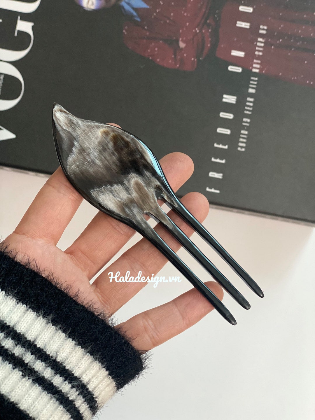 Art Nouveau Fan Hair Comb, 3 Prong Hair Comb, Decorative Hair Comb ...