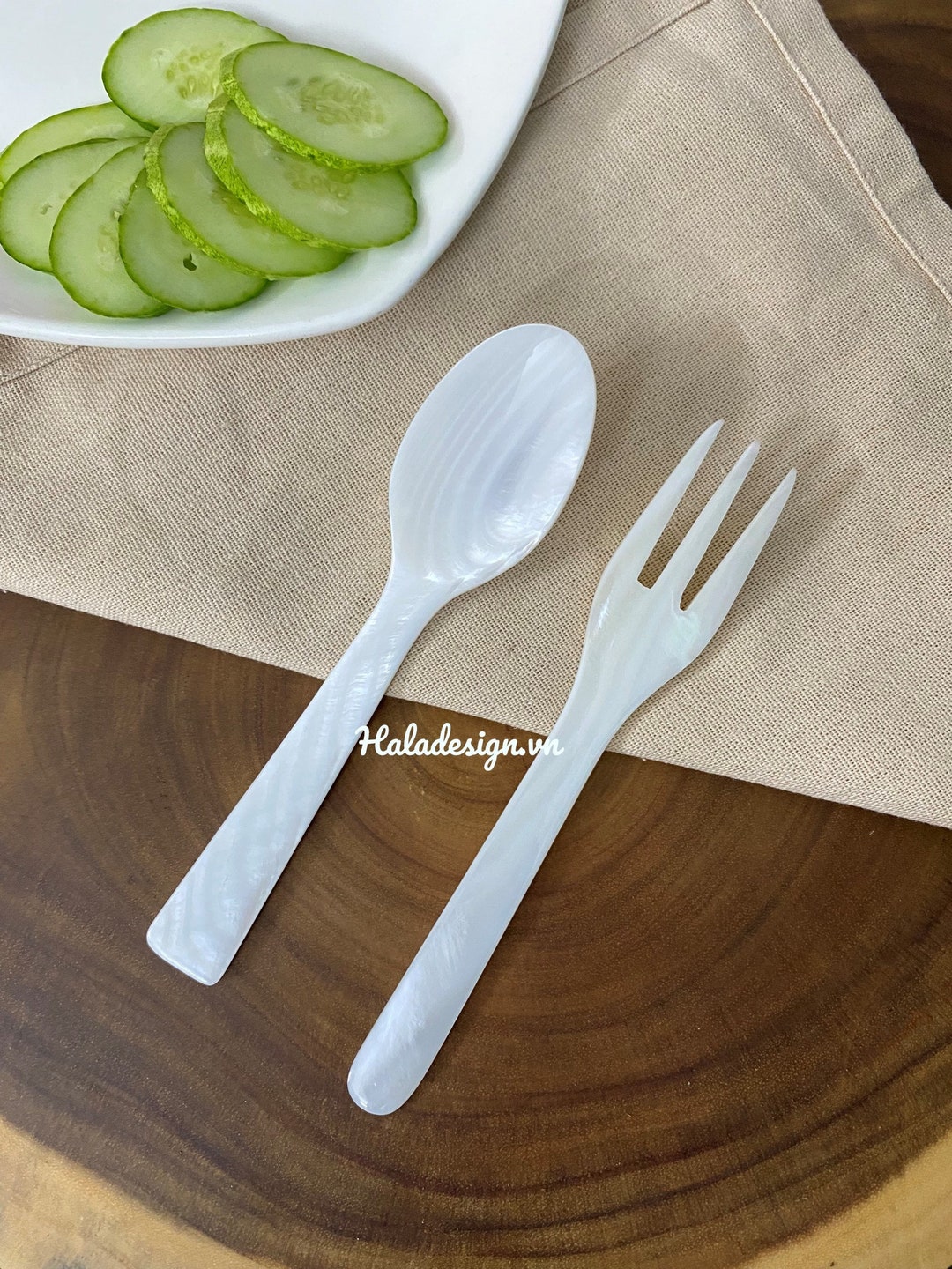 Seashell Caviar Fork L= 14.5cm , Mother of Pearl Egg Serving Spoon ...