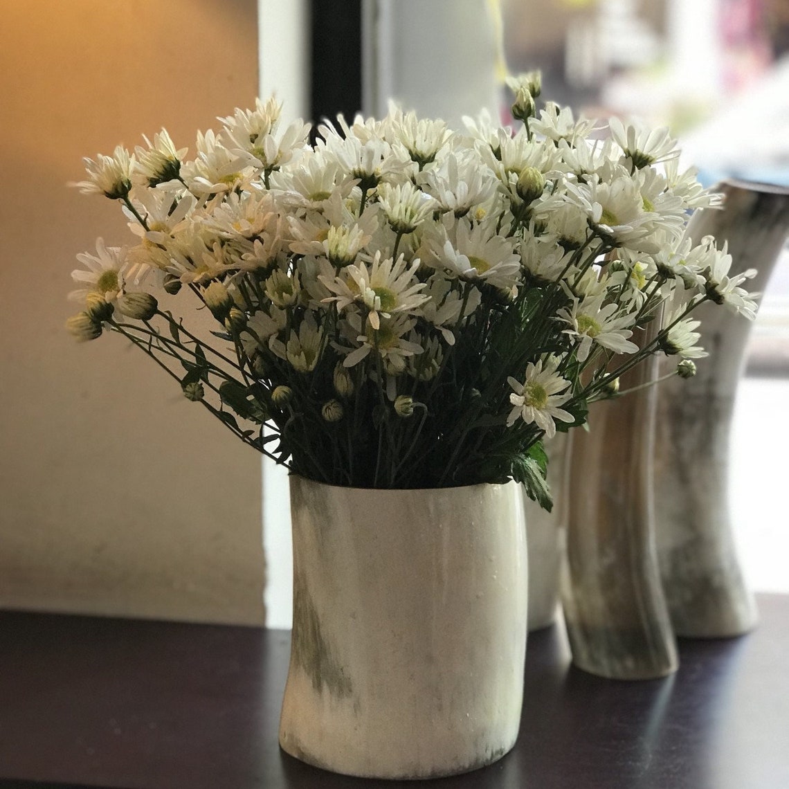 Natural Buffalo Horn Vase,pot,flower Vase,flower Pot,planter Multiple ...