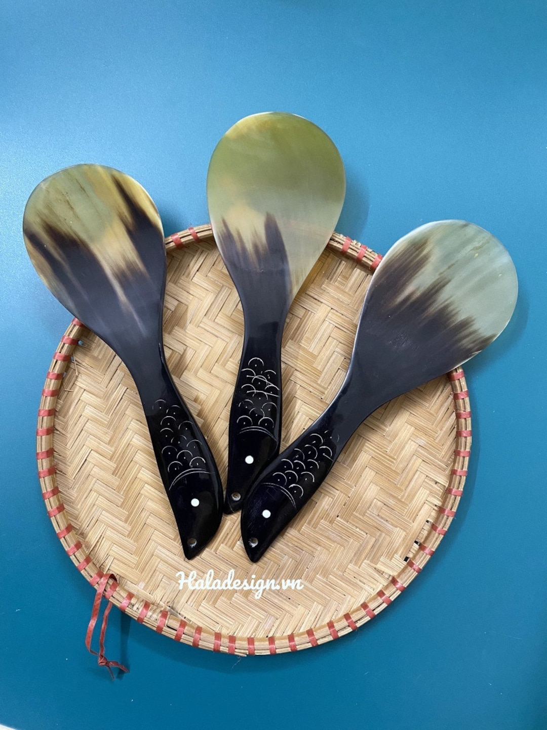 Buffalo Horn Fish Rice Paddle Spoon , Salad Serving , Fish Shamoji ,big ...