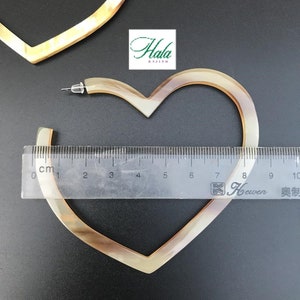 Heart Loop Earrings, Heart Stud Earrings, Big Earrings ,minimal ...