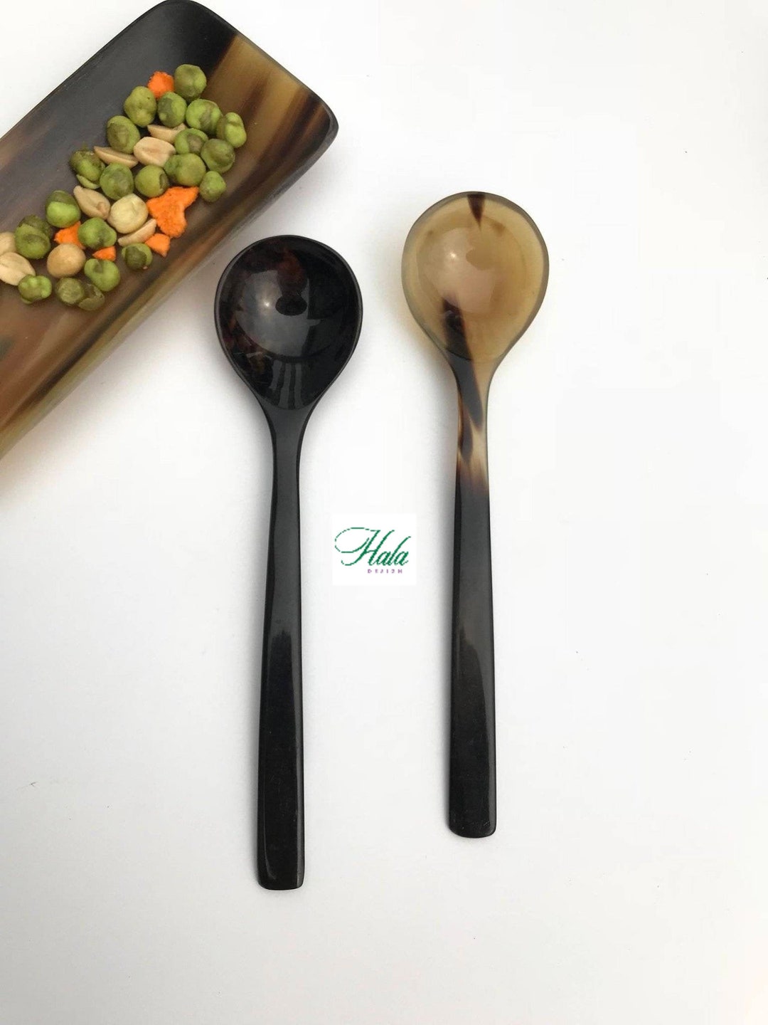 Custom Horn Round Spoon, Buffalo Horn Scoop,horn Cutlery, Horn Tea ...