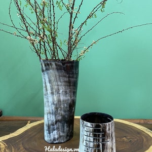 Genuine Buffalo Horn Flower Vase, Horn Decor, Home Decor , Horn Vase ...