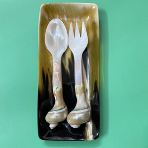 Custom Engraved Turbo Shell Fork & Spoon Length= 16cm , Sugar Tea ...