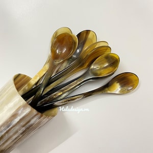 Custom Horn Spoon, Buffalo Horn Scoop,horn Cutlery, Horn Tea Caddy ...