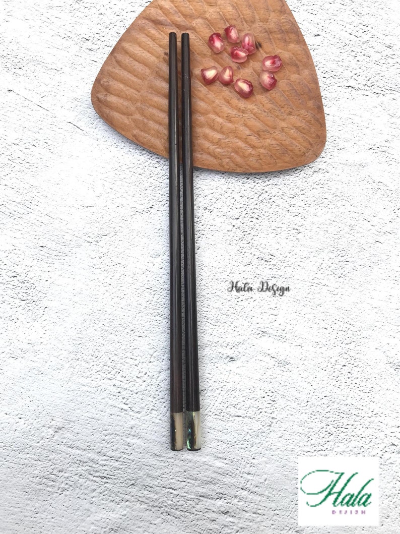 Handmade Ebony Chopsticks With Abalone Tip and Horn Chopstick - Etsy