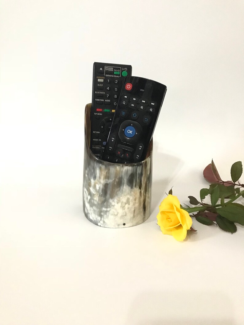 Remote Holder Buffalo Horn , Tabletop Decor , Gift for Dad, Desk ...