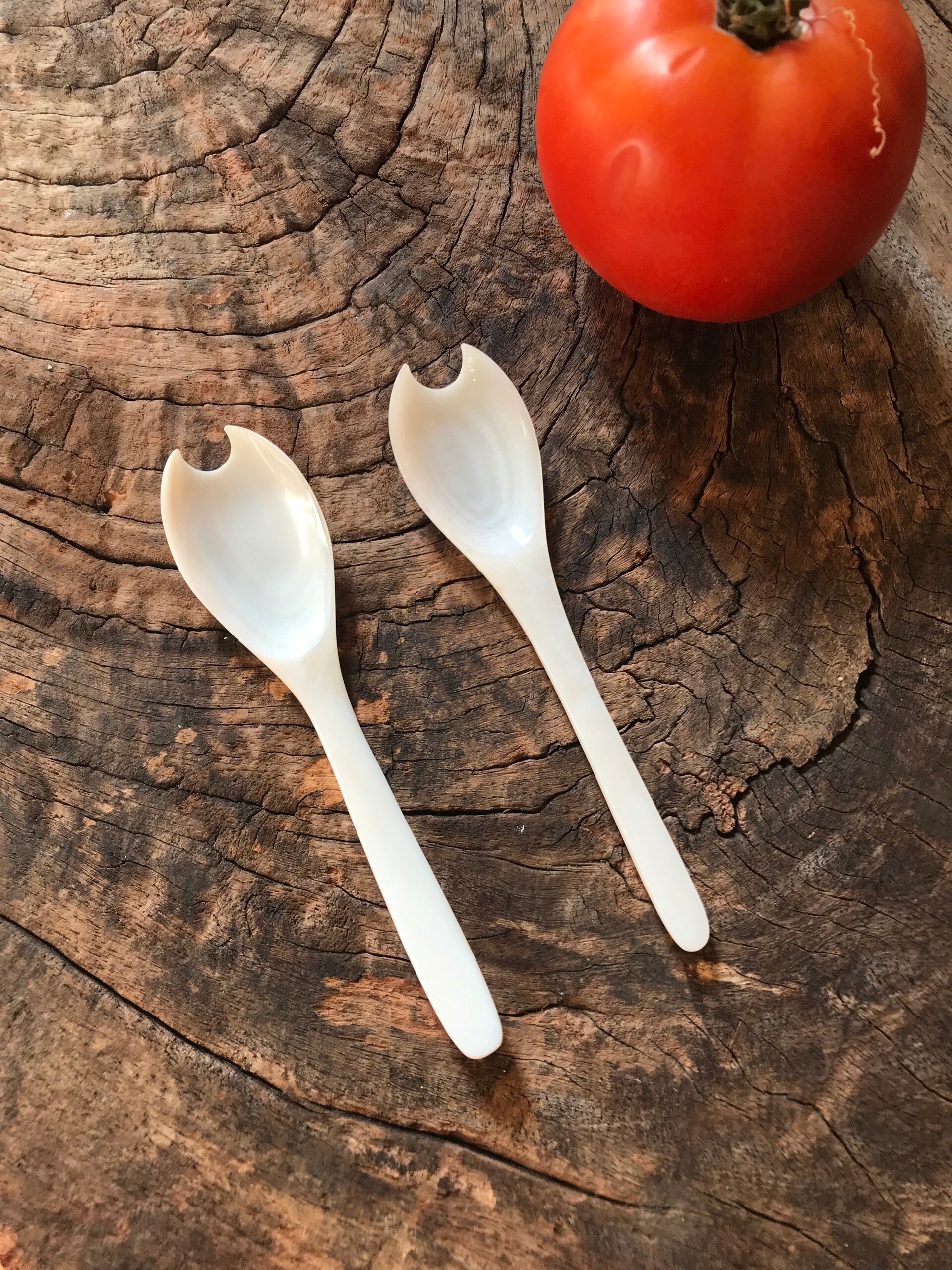 Mother of Pearl Spoon Shell Spork Size 11 Cm gourmet - Etsy