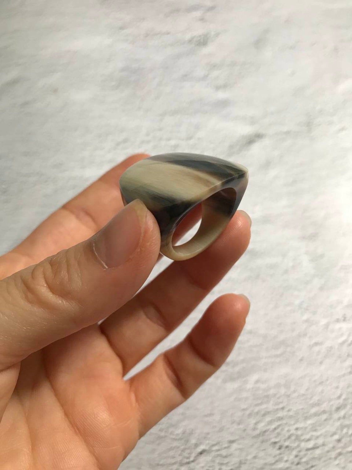 Horn Chunky Ring Buffalo Horn Ring Buffalo Horn Jewelry - Etsy