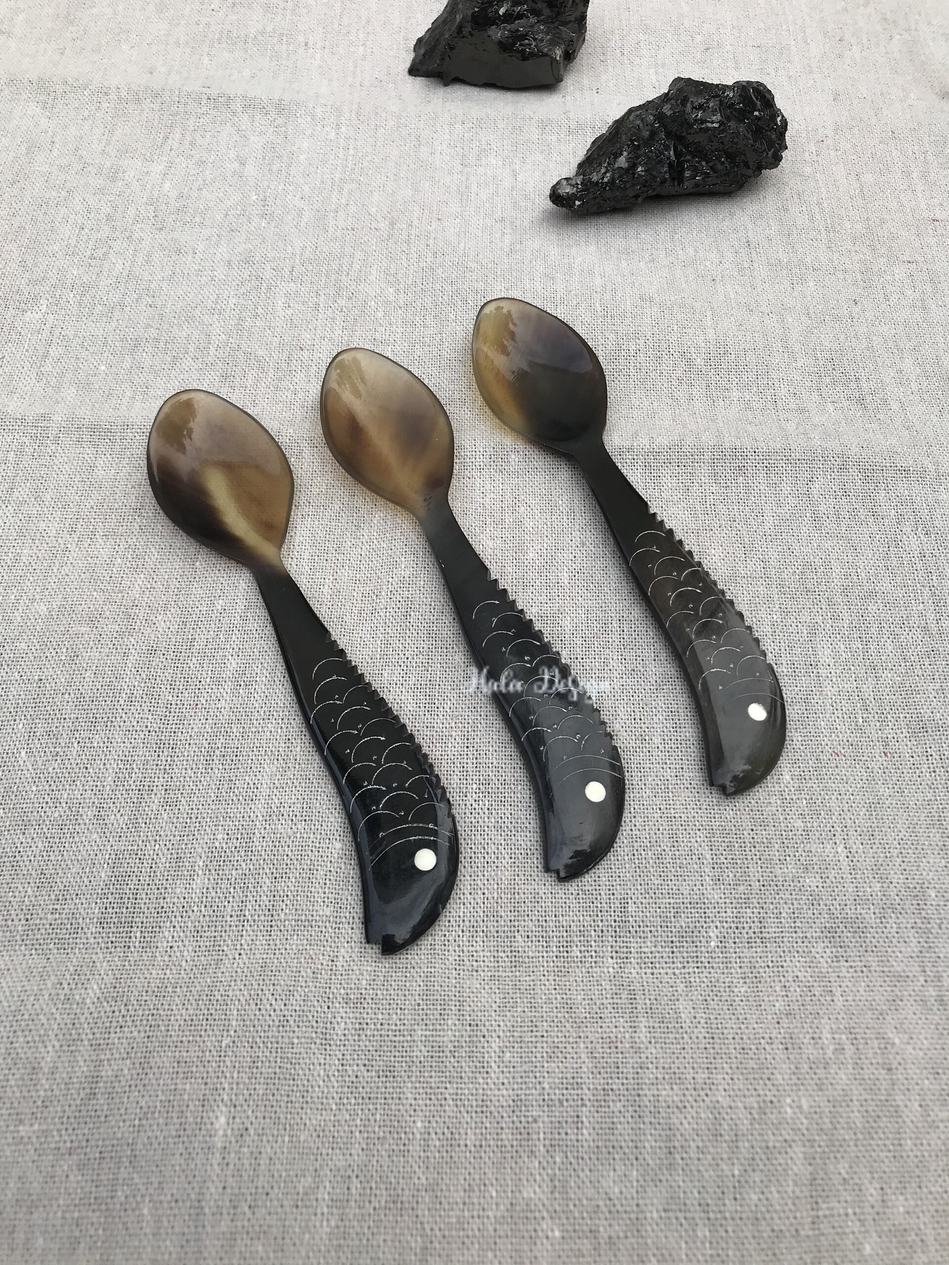 Fish Horn Spoon Personalised Spoon Buffalo Horn ScoopHorn | Etsy