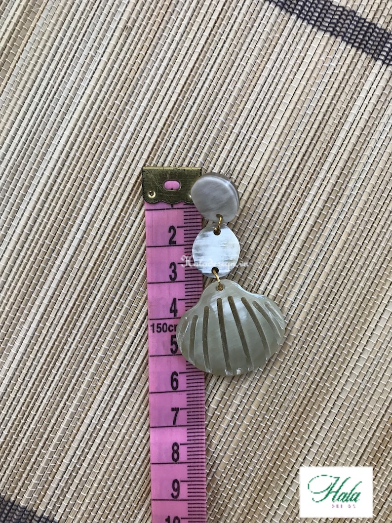 Buffalo Horn Clam Shell Earrings Buffalo Horn Jewelry - Etsy