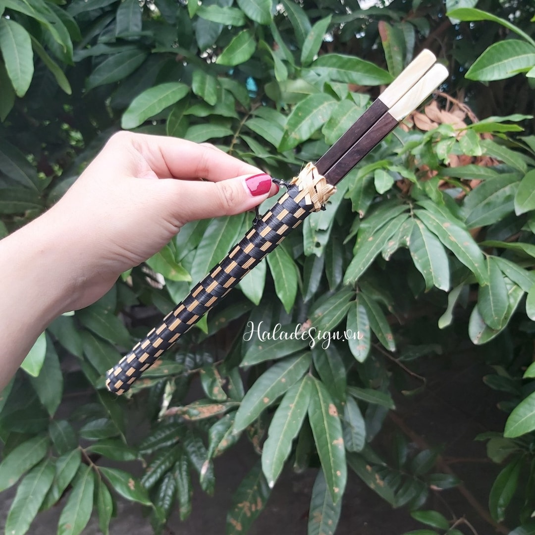 Handmade Rosewood Chopstick With Bamboo Hand Woven Sleeve, Chopstick ...