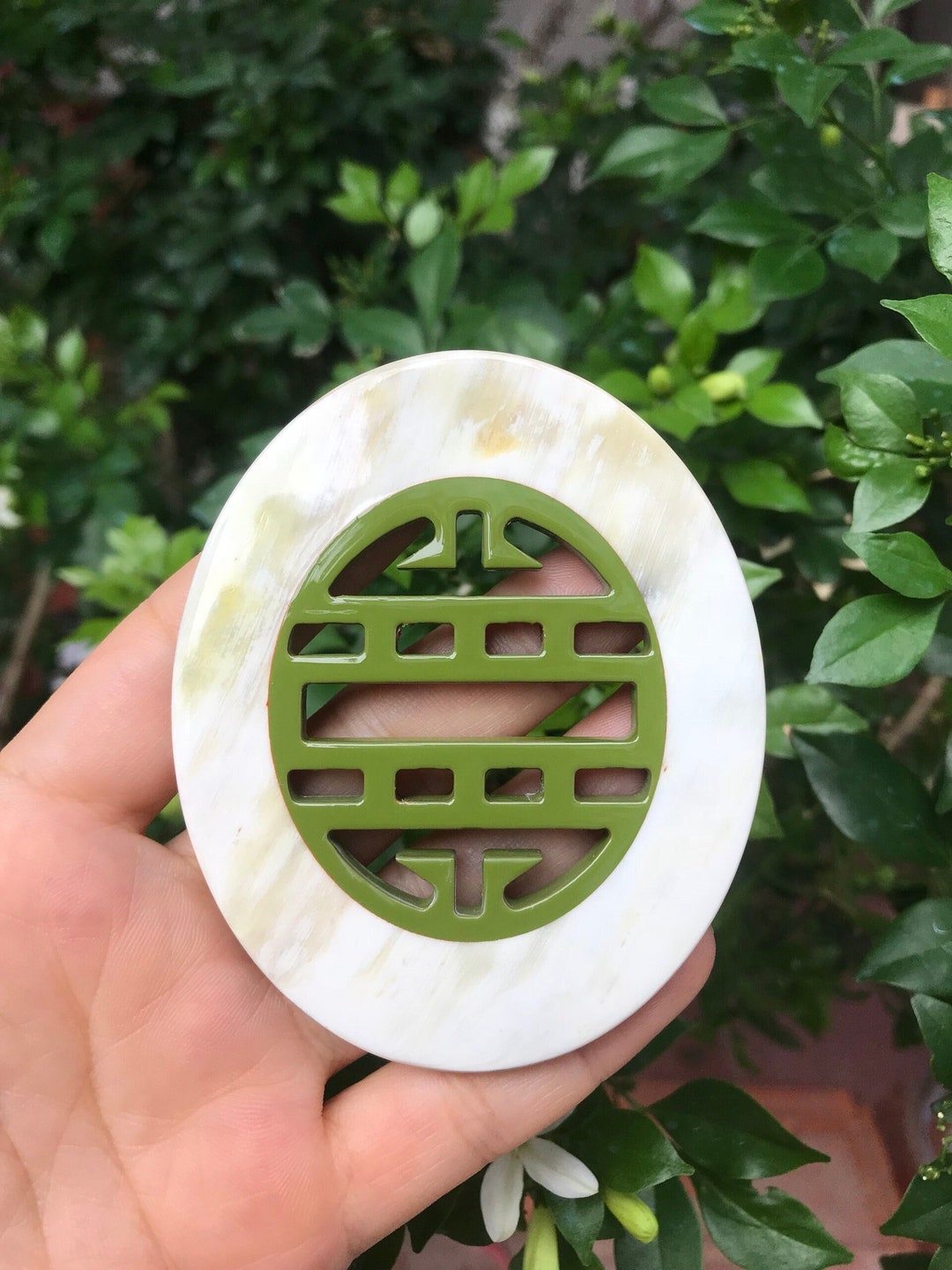 Chinese Long Life Symbol Pendant Necklace in Buffalo Horn - Horn ...