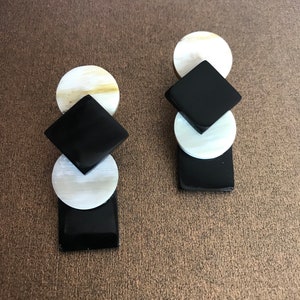 Building Block Earrings , Color Block Earrings, Buffalo Horn Earrings ...
