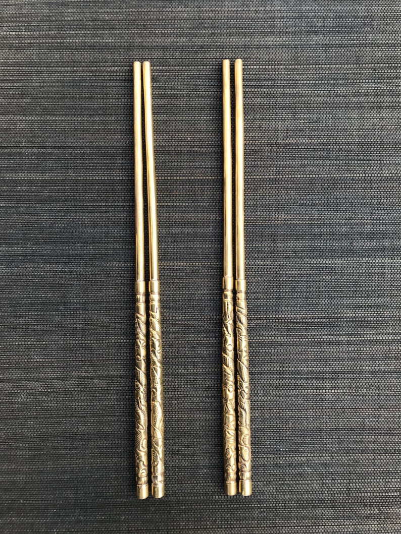 Traditional Handmade Hollow Brass chopstick Copper | Etsy
