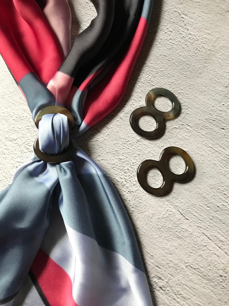 Scarf Ring for Silk Scarf Carre Infinity Buffalo Horn Scarf | Etsy