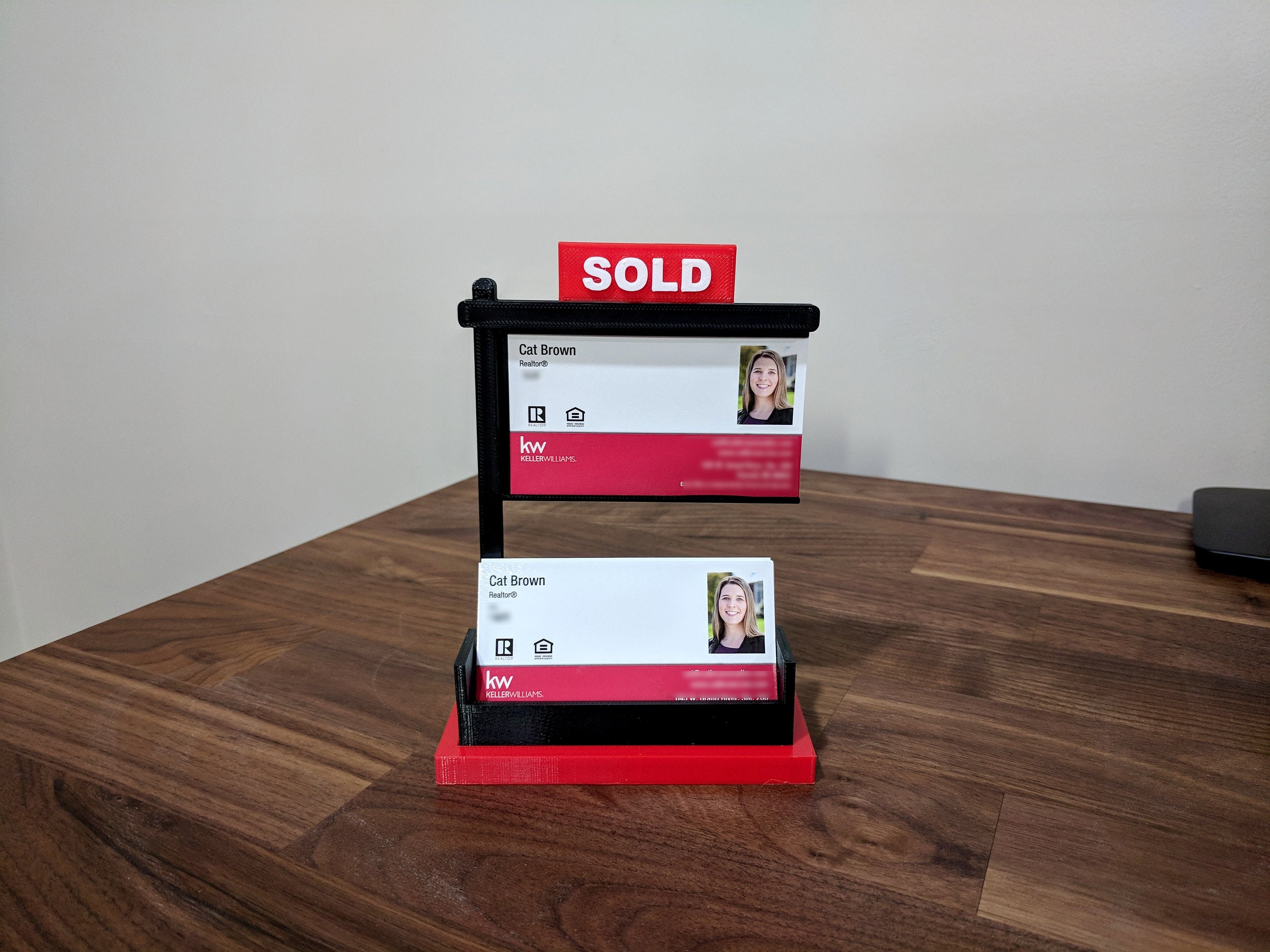 Real Estate Business Card Holder-Real Estate Card Display-Red & Black ...