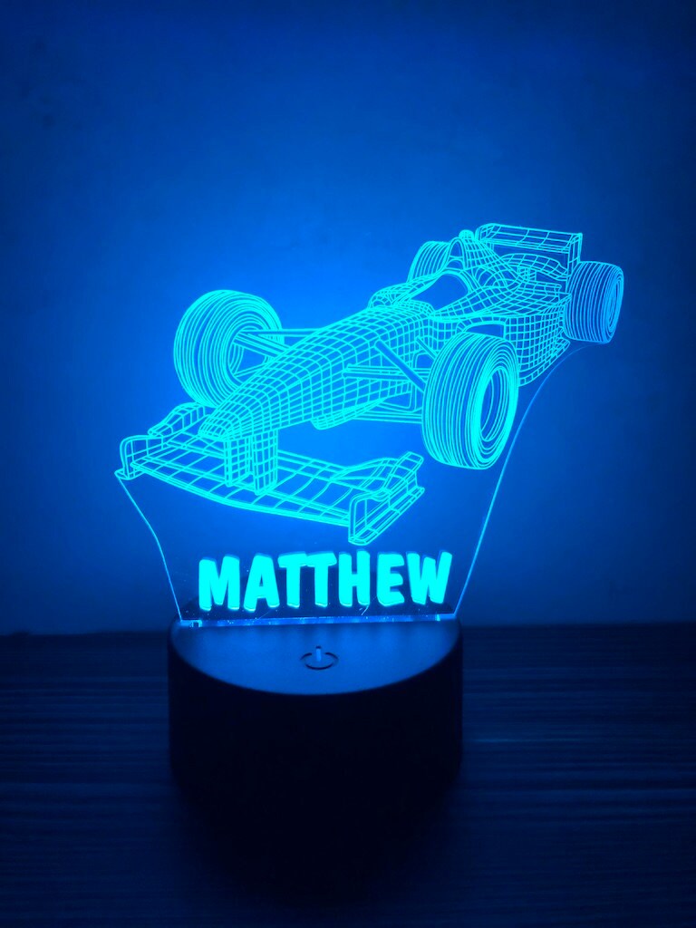 Personalised LED Neon Multi Colour F1 Style Motor Racing Car | Etsy