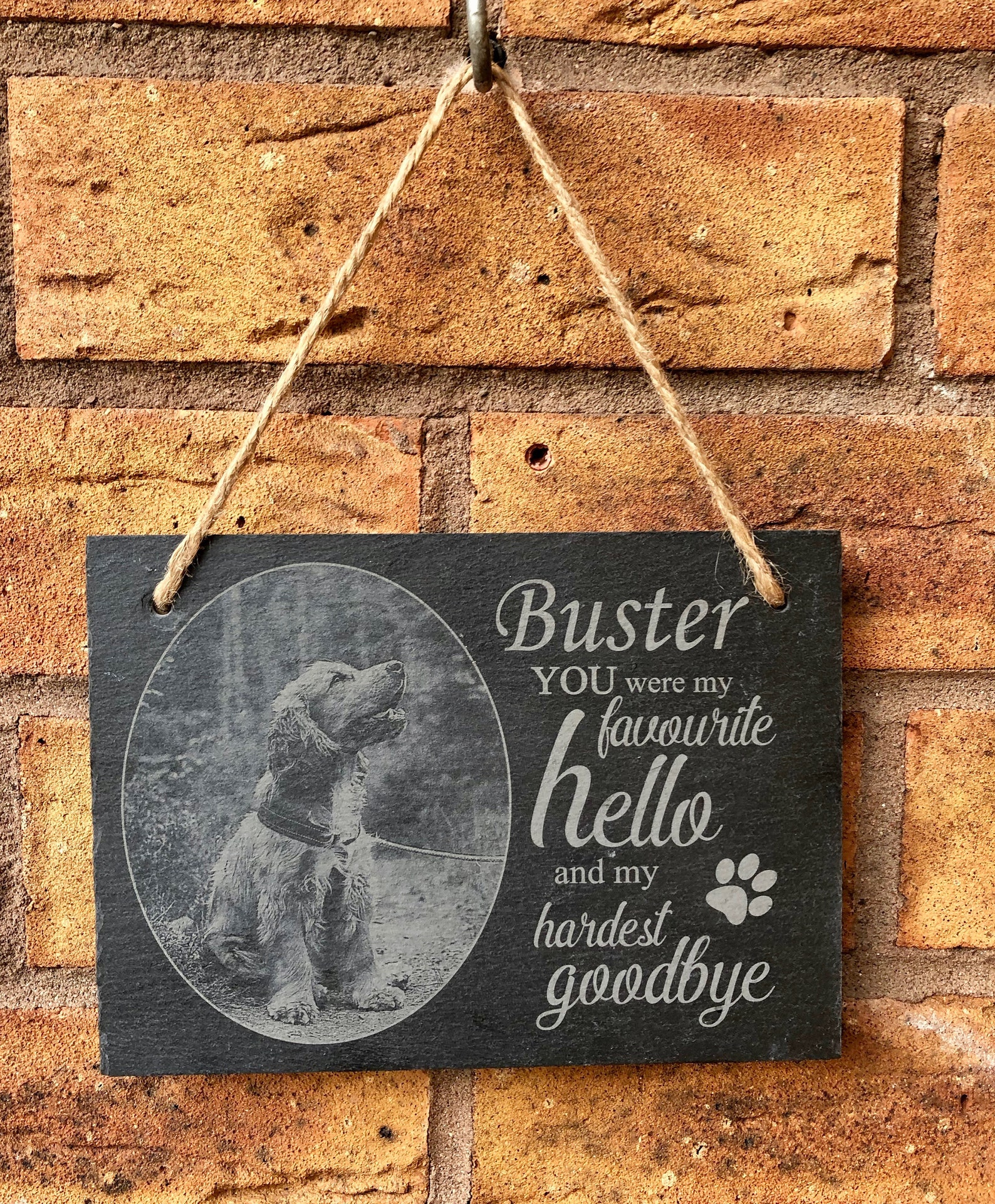 Photo Personalised in Loving Memory Hanging Slate Pet Memorial - Etsy