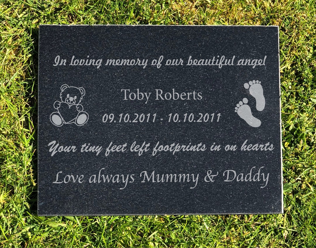 Personalised Baby Child Infant Granite Headstone Memorial Grave Plaque ...