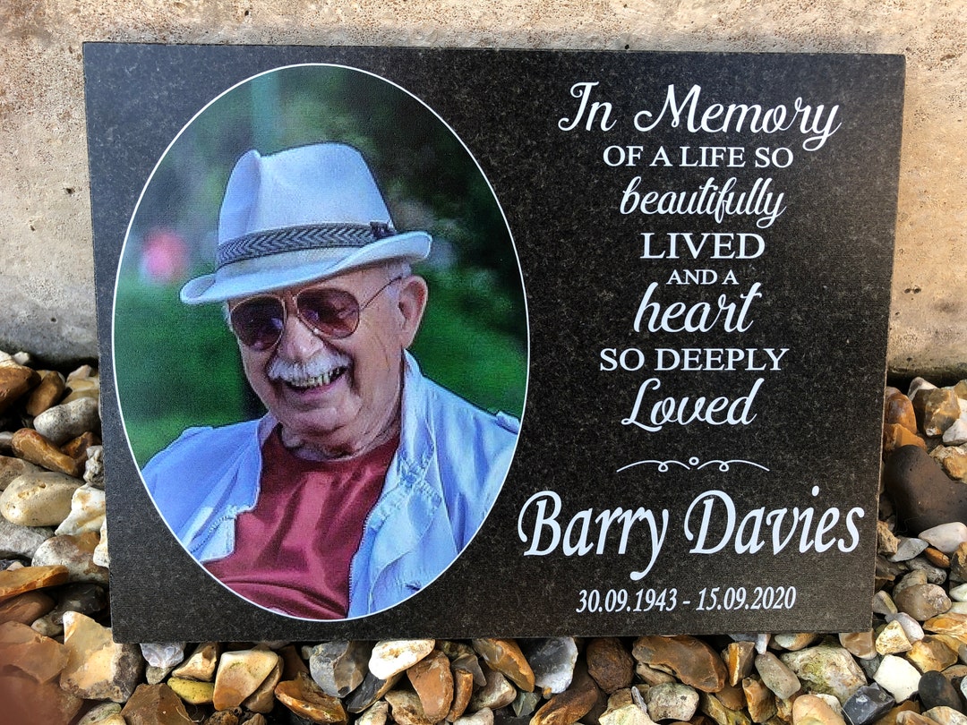 Large Photo Personalised Granite Memorial in Loving Memory - Grave ...