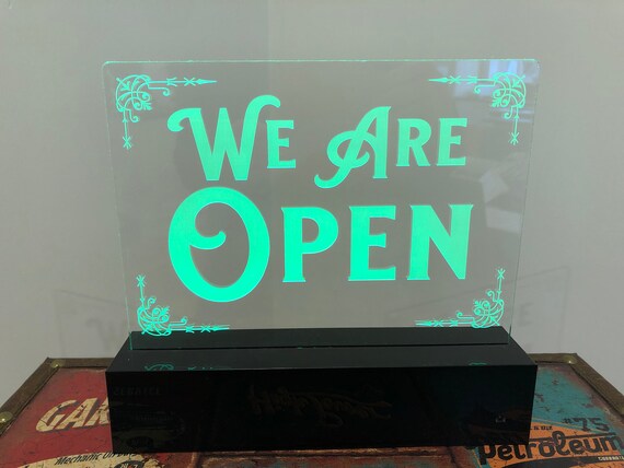 Large Acrylic LED Multi Colour Light up Sign We Are Open | Etsy