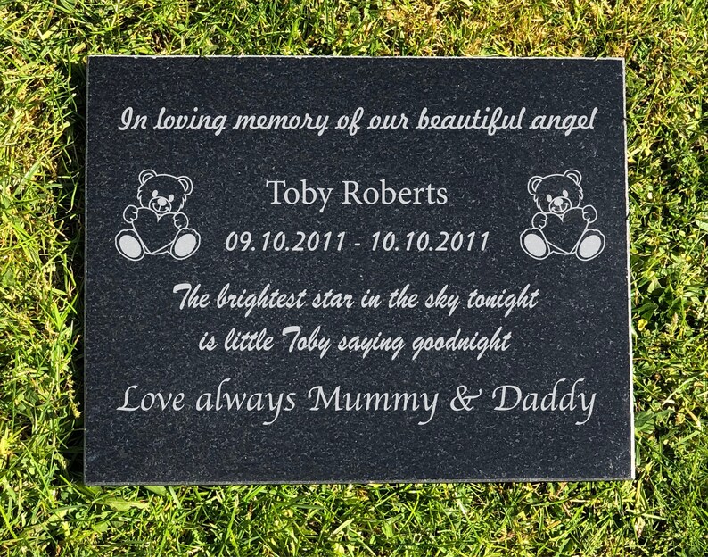 Large Personalised Baby Child Infant Granite Headstone - Etsy UK