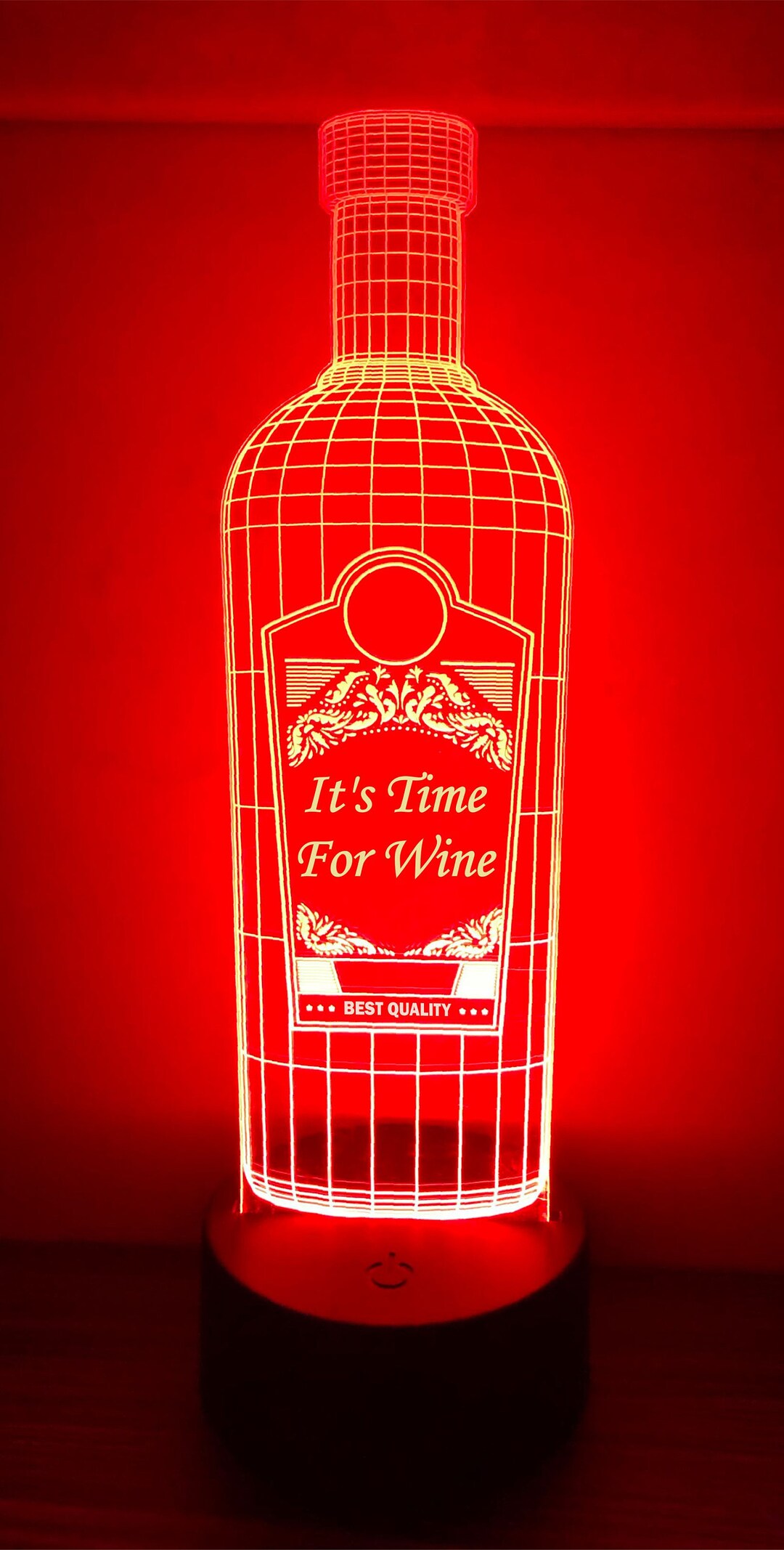 LED Neon Multi Colour Wine Bottle Night Light Bar Sign It's Time for ...