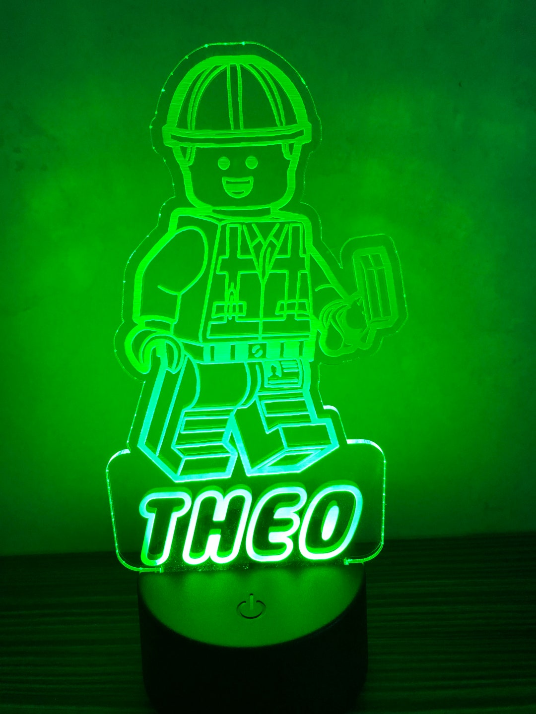 Personalised Kids Character Multi Coloured LED Night Light Sign Any ...
