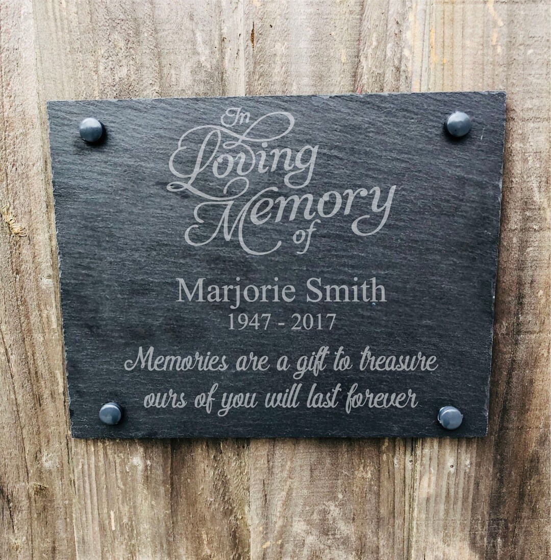 Personalised in Loving Memory Rustic Slate Memorial Grave - Etsy