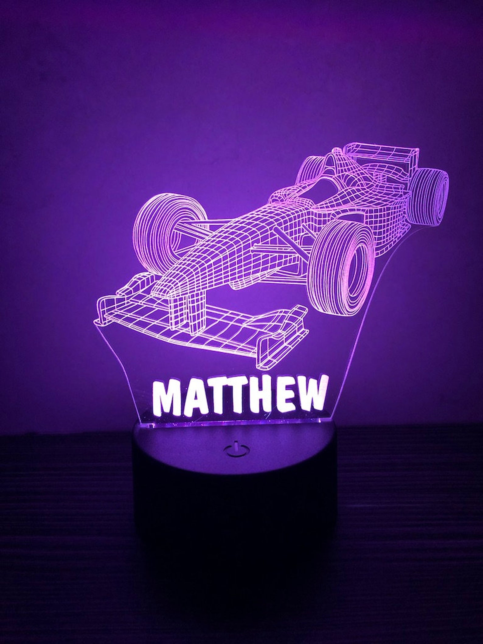 Personalised LED Neon Multi Colour F1 Style Motor Racing Car - Etsy