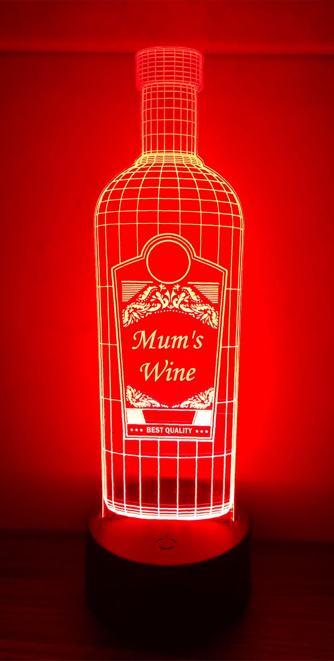 Personalised LED Neon Multi Colour Wine Bottle Night Light Sign Mum's ...