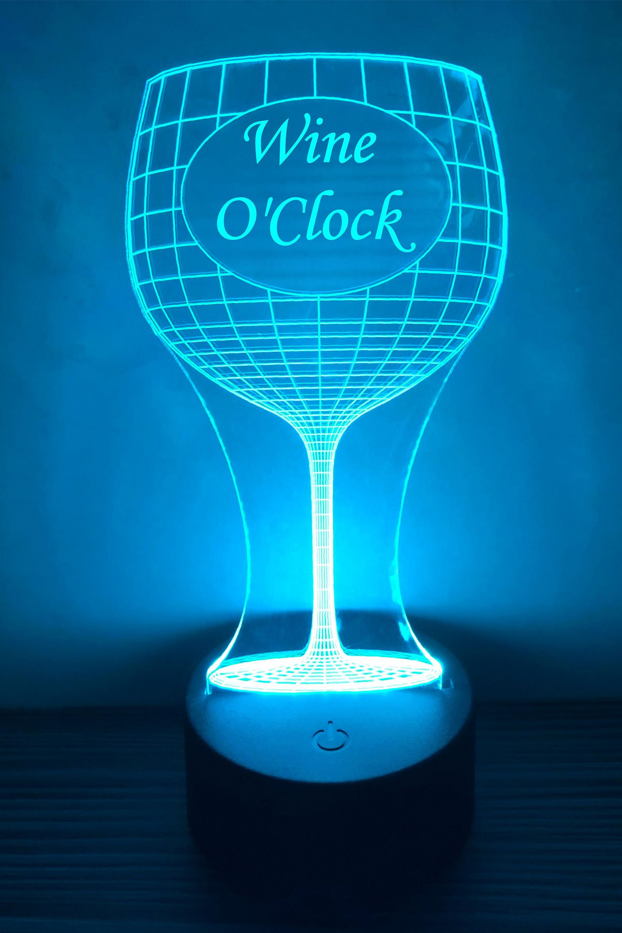 Engraved LED Neon Multi Colour Wine Glass Night Light - Etsy UK