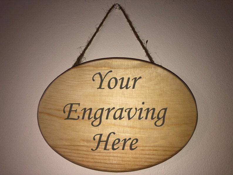 Personalised Wooden Oval Hanging Plaque Sign Any Message or - Etsy