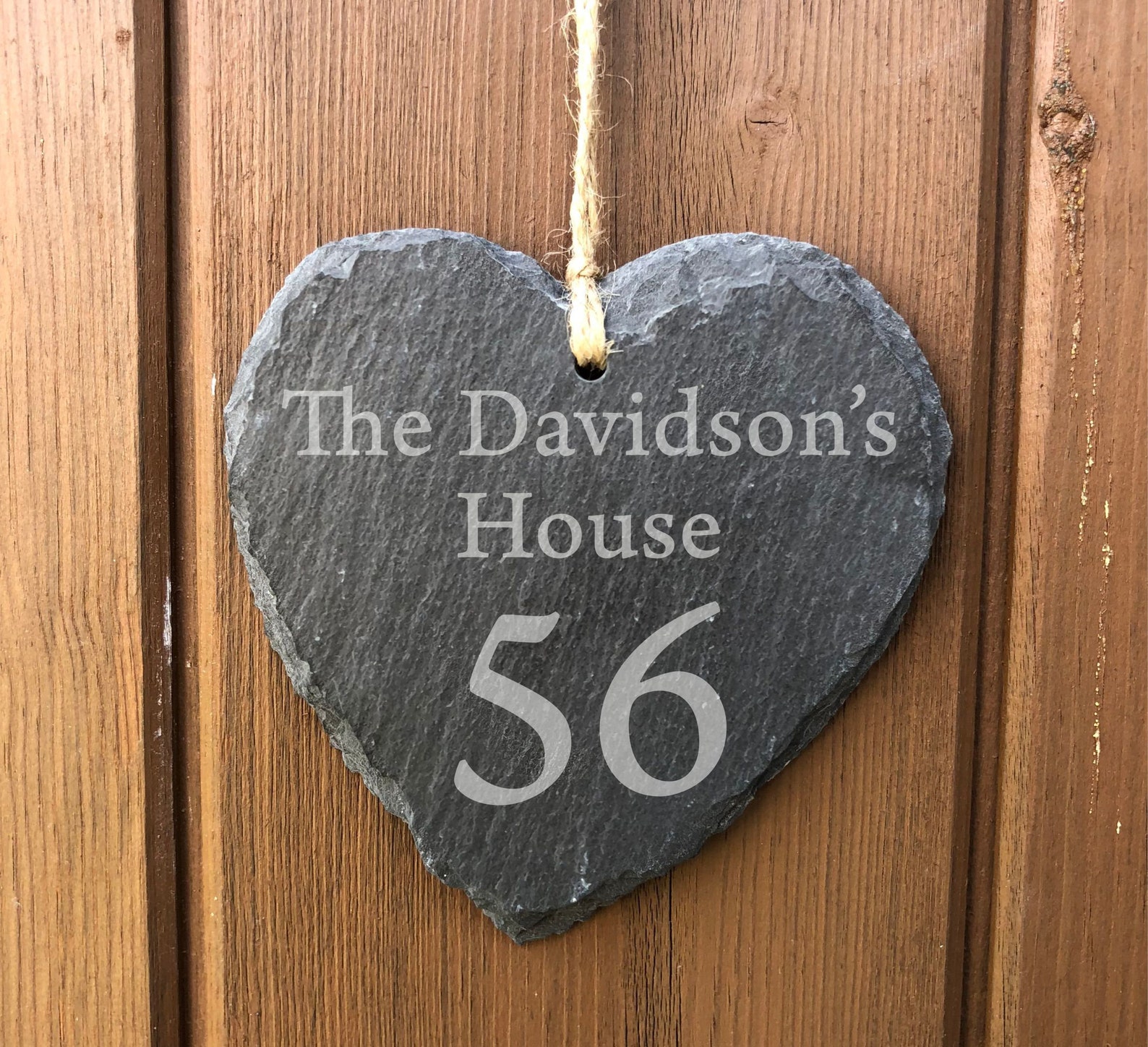 Personalised Rustic Hanging Heart Slate Plaque Sign Any - Etsy UK