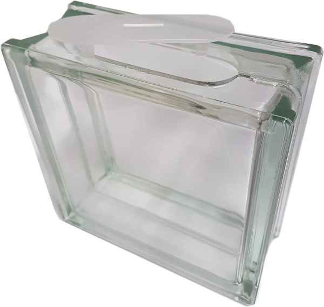 Large Square Glass Money Box Wedding Fund Glass Block Money Box - Etsy UK